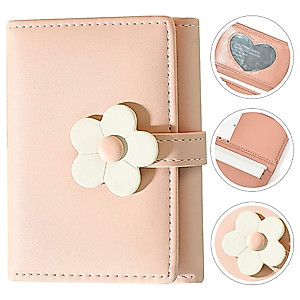 ABOOFAN Wallet Women Cute Flower Wallet for Girls Women Small Tri-Fold Wallet Cash Pocket Belt Bag