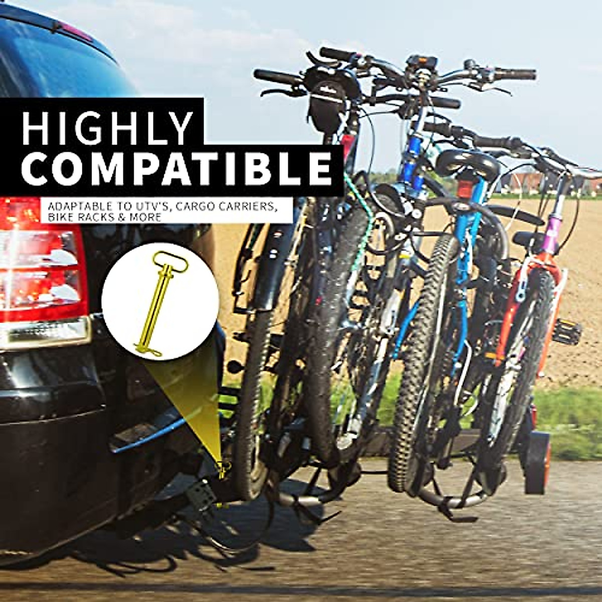 Trailer Hitch Pin and Clip 1 X 7.5” Receiver Pin, Use for Drop Hitches, Multi Hitches, Hitch Plugs, Bike Racks, and Cargo Carriers– by Goreks