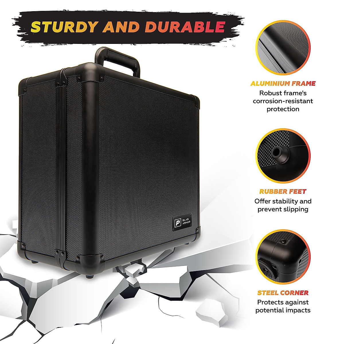 Panopply SLAB ARMOR 160+ 4 Row Psa Graded Card Storage Box Graded Card Case Psa Slab Case for Graded Cards Psa Card Case Baseball Card Cases for Sports Cards Storage Sports Card Case (BLACK)