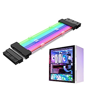 RIPTEADRY Addressable RGB Extension Cable, 24 Pin/2x8Pin/3x8Pin ATX RGB Cable, ATX RGB Extension Cable, PC Internal Components for Motherboard Connector