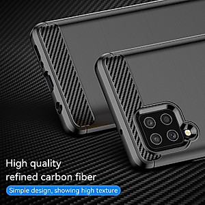 KOARWVC Phone Case for Galaxy A42 5G Case, Samsung M42 5G SM-A426U, Carbon Fiber Shockproof Rugged Shield Soft TPU Back Cover Cases for Samsung Galaxy A42 (Black)