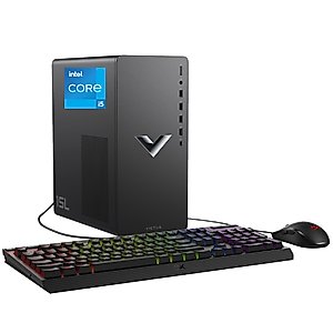 HP Victus 15L Gaming Desktop Bundle, 13th Generation Intel Core i5-13400F, 8 GB RAM, 512 GB SSD, NVIDIA GeForce RTX 3050 Graphics, Windows 11 Home, TG02-1020h (2023),Black