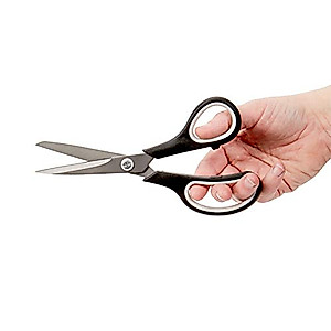 Blue Summit Supplies Titanium Scissors, 8 Inch Multi Purpose Scissors with Comfort Grip, Sharp Nonstick Scissors for Home, Office, or Craft Use, Black, 12 Pack