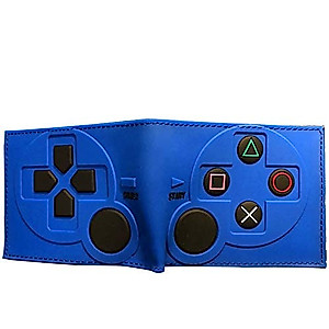CALM PLANET Game Men'S Coin Purse DualShock Joystick Leather Bi-Foid Wallet, Large-Capacity Portable Controller Id Card Holder -04
