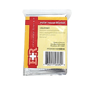 Ever Ready First Aid Mylar Rescue Blanket, Large Silver Thermal Sheet for Emergency and Survival, 54” x 84” – 20 Count