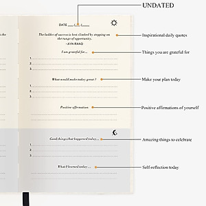 The Gratitude Journal : 5 Minute Journal - Five Minutes a Day for More Happiness, Optimism, Affirmation & Reflection - An Effective Five Minute Guide, Undated daily journal for Women & Men (Beige)