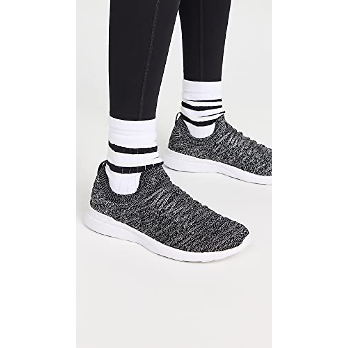 APL: Athletic Propulsion Labs Women's Techloom Wave Sneakers, Metallic Black/White/Melan, 9 Medium US