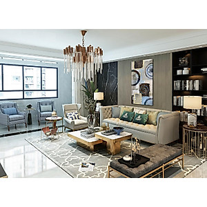 Acocifi Abstract Wall Art Geometric Canvas Circle Block Painting Modern Beige Grey Brown Picture, Large Size Simple Artwork Framed for Living Room Bedroom Bathroom Home Office Wall Decor 40"x20"