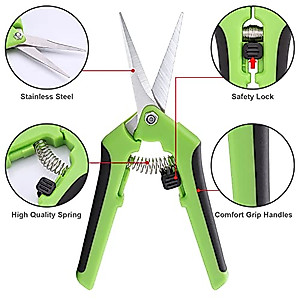Fixm Pruning Shears for Gardening, Heavy Duty Garden Pruner for Plant, Shrubs, Bonsai Tree. Gardening Hand Scissors Set for Plant Fruit Trimming with Garden Gloves, Grafting Tape, Replacement Spring