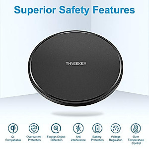 THREEKEY 2 Pack Wireless Charger,10W Wireless Charging Pad Compatible with iPhone 14/14 Pro/14 Plus/14 Pro Max/13/13 Mini/13 Pro/13 Pro Max/12/11/ Samsung Note,Galaxy, Black&White