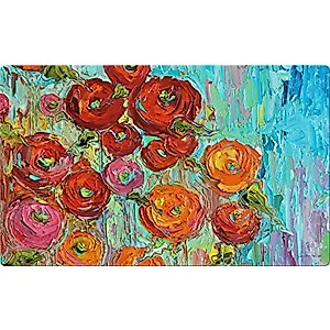 Toland Home Garden Fabulous Flowers 18 x 30 Inch Decorative Flower Floor Mat Colorful Painting Doormat