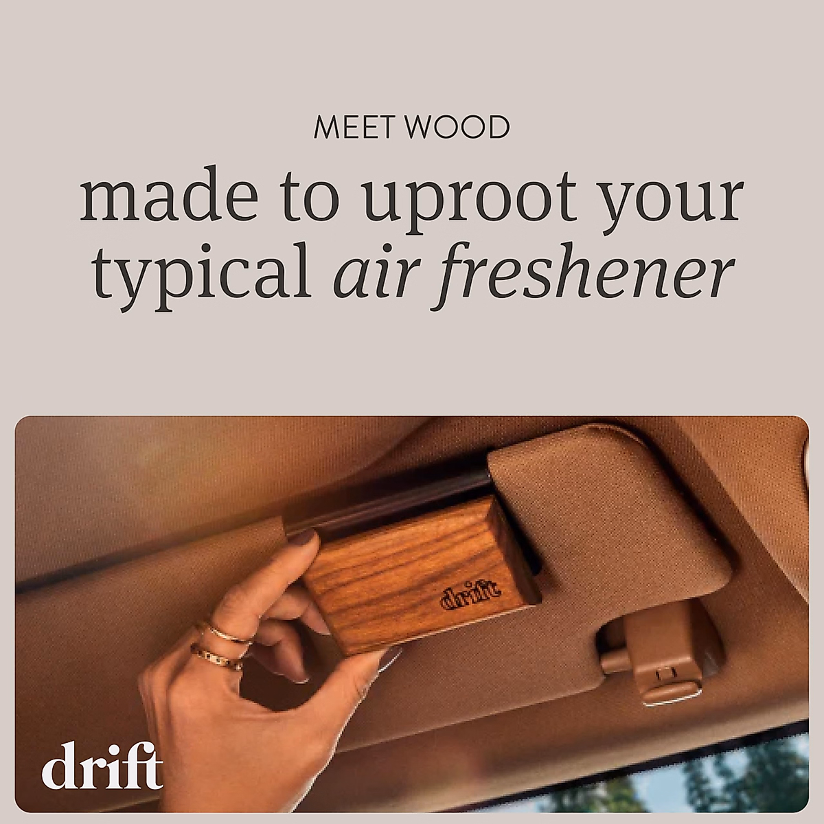 Drift Car Air Freshener - Wood Air Freshener - Car Odor Eliminator - Teak Scent Starter Kit