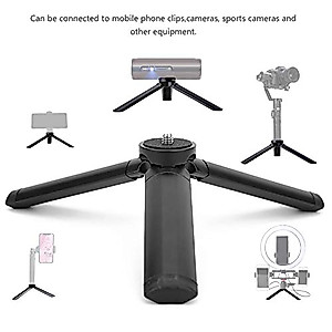 Desktop Tripod, Aluminum Alloy Compact Portable Action Camera Stand Easy to Store for Sports Cameras for Mobile Phone Clips