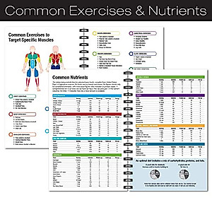 Global Printed Products Workout Fitness Journal Nutrition Planners: Clip-in Bookmark, Sturdy Binding, Thick Pages & Laminated Protective Cover (Black & Gold)