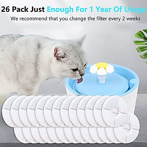 Intpro Cat Water Fountain Filter Replacement 16 Pack Automatic Flower Water Dispenser Filter Compatible With YOUTHINK ISYOUNG PEDY KOALAD HAPPYPAPA 54oz/1.6L/2L/2.4L