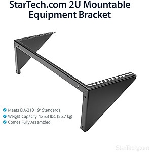 StarTech.com 4U Wall Mount Patch Panel Bracket - 19 inch Steel Vertical Mounting Rack for Network and Data Equipment, TAA (RK419WALLV)