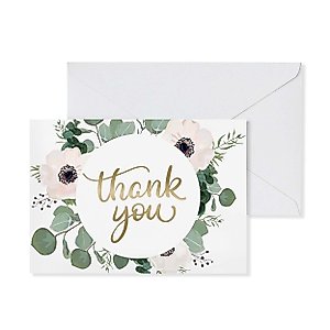 Thank You Cards - All Occasions 48 pack | Thank You Cards with Envelopes | Bridal Shower Thank You Cards | Wedding Thank You Cards | Baby Shower Thank You Cards | Blank Thank You Cards | Floral Thank You Card(4x6)