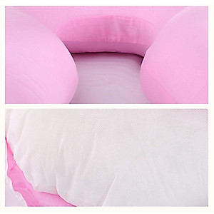 Maternity Pillowcase U-Shape, Pregnancy Body Pillowcase U Shaped, Maternity Pillow Replacement Cover with Zipper, Pregnant Woman Pillowcase U-Shaped, Fits Standard U Shaped Pillow, Pink Color