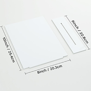 JINMURY 8x10 Inch White Acrylic Sign with Stand | 5 Pack Blank Acrylic Table Signs and Base for DIY Wedding Table Numbers, Wedding Signage, Events& Parties