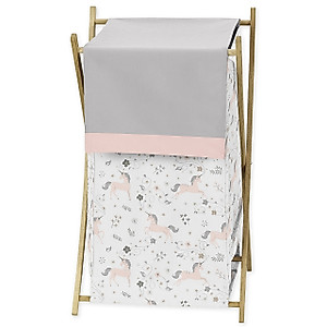 Pink, Grey and Gold Baby Kid Clothes Laundry Hamper for Unicorn Collection by Sweet Jojo Designs