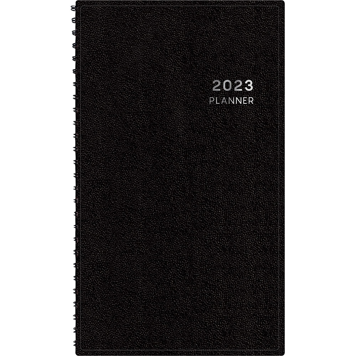 Blue Sky Aligned 2023 Weekly Contacts and Mini Planner, Telephone/Address, 3.5" x 6", Heavyweight Cover, Semi Concealed Wirebound, Black (123854-23)