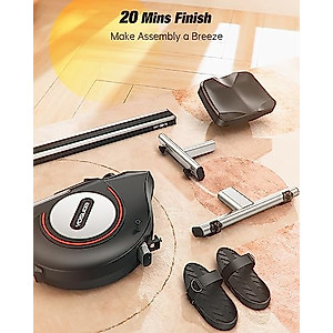 YOSUDA Magnetic Rowing Machine 350 LB Weight Capacity - 16 Levels Resistance for Home Use with LCD Monitor, Tablet Holder and Comfortable Seat Cushion