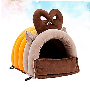 Mipcase Hamster Pet Hamster Squirrel Hedgehog Sleeping Winter Cotton House Shape Shaoed L Guinea Size Habitat Rabbit Animal Animals Small Warm Adorable for Rat Chinchilla Elk Pig Bedding Bed