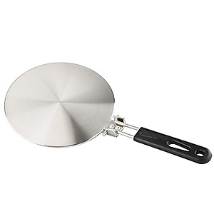 9.45inch Heat Diffuser Stainless Steel Induction Diffuser Plate with Foldable PP Handle, Induction Adapter Diffuser Converter Hob Simmer Ring Plate for Electric Gas Stove Glass Induction Cooktop