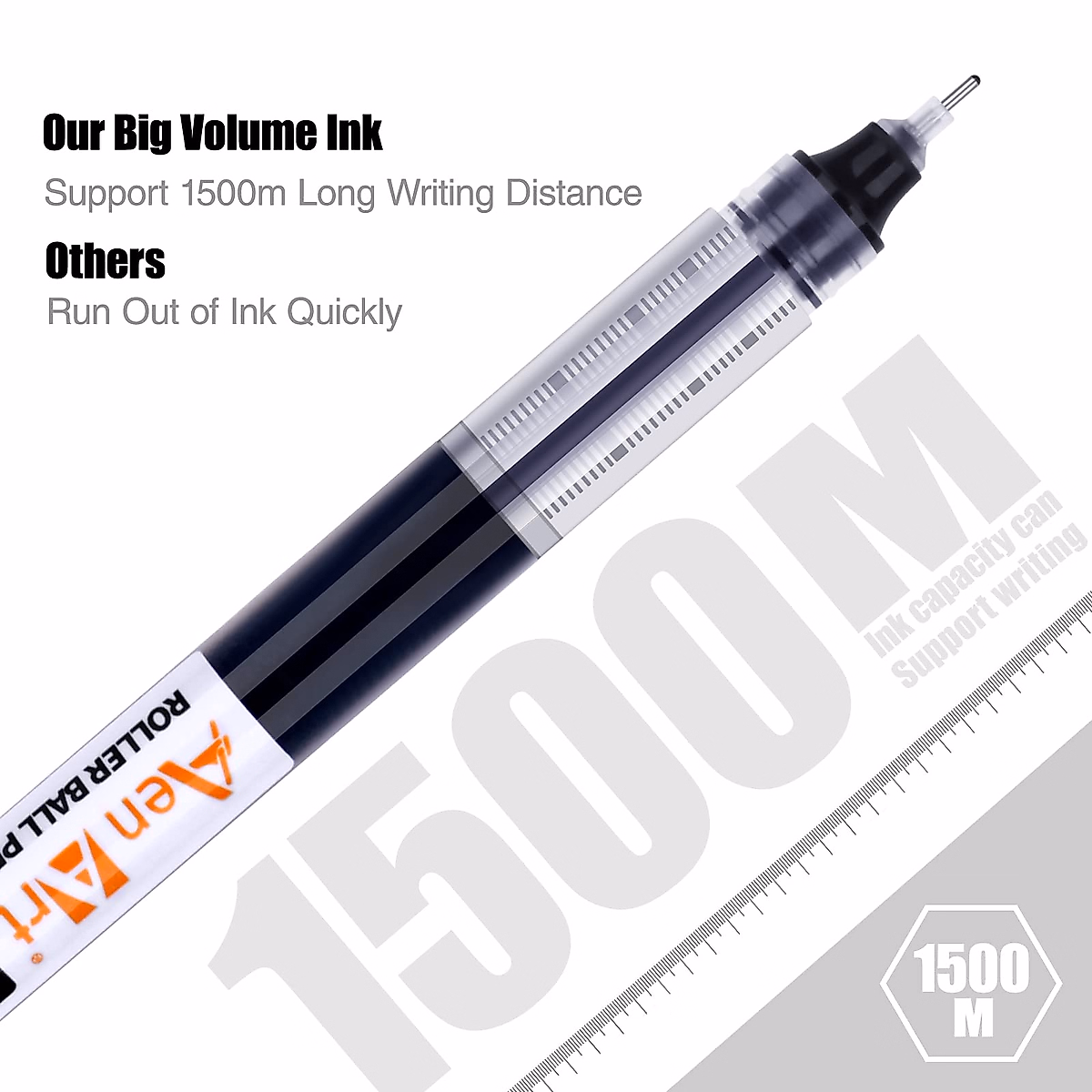 Rollerball Pens, 30 Pack Fine Point Rollering Ball Pen, 0.5mm Fine Tip Liquid Ink Pens, Quick-Drying Pen for Writing, Notetaking and Drawing