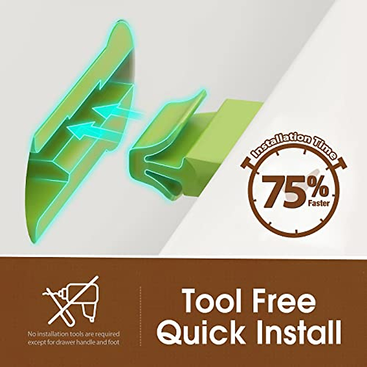 Rolanstar Drawer Dresser-Tool Free Quick Install, 6 Drawers Storage Dresser with Foldable Drawer Dividers, Modern Chest of Drawer, White（Tool Free Except Drawer Handle and Foot）