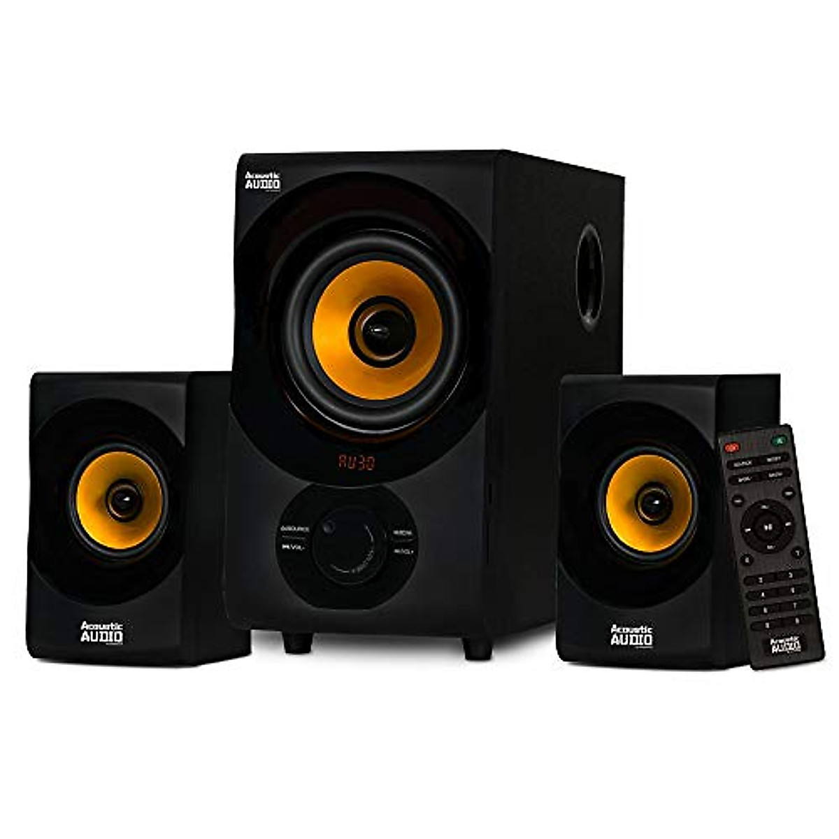 Acoustic Audio by Goldwood Bluetooth 2.1 Speaker System 2.1-Channel Home Theater Speaker System, Black (AA2170)