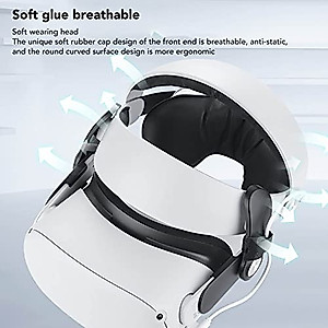 Battery Pack Head Strap for Quest 2, VR Head Strap Removable Sponge and ABS VR Headband for OculusQuest 2 Entertainment, 5300mAh Large Capacity Battery