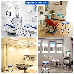 SFKLYU Round Rolling Stool Chair Stool Dentist Stool Adjustable Assistant Stool PU Leather for Office Dentist Shop Lab Salon and Home,64~61cm