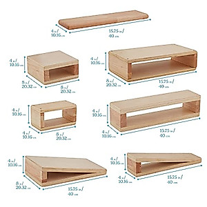 ECR4Kids Hollow Block Set, Wooden Toys, Natural, 18-Piece