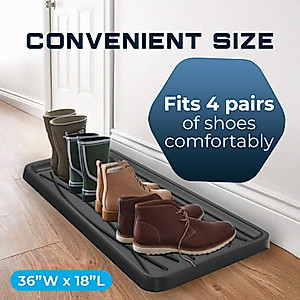 Milato Shoes Carpet/Boots Tray – Large Entrance, Mud Room Carpet or Garage Mat – 18 x 36 in