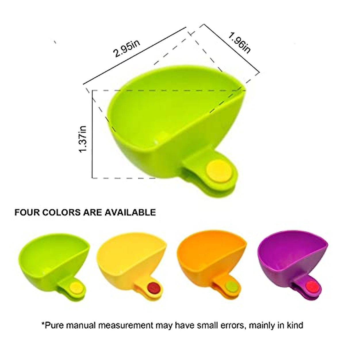 Seasoning Box Dip Clips - 4pcs Color Plastic Dip Bowl Plate Holder for Tomato Sauce Soy BBQ and Other Party Dinner