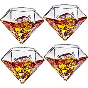 The Wine Savant Diamond Whiskey Decanter l With 2 Diamond Glasses Liquor, Scotch, Rum, Bourbon, Vodka, Tequila Decanter (750 ML DECANTER)