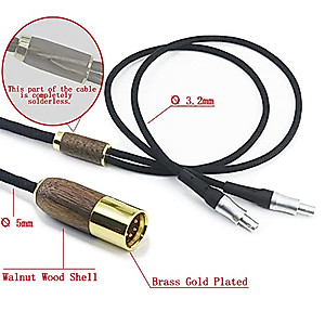 NewFantasia 4-pin XLR Balanced Cable 6N OCC Copper Single Crystal Silver Plated Cord Compatible with Sennheiser HD800, HD800S, HD820 Headphones Walnut Wood Shell 3m/10ft