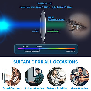 gentlemaker Oversized Blue Light Glasses for Women - Fashion Square Big Frame Non-Prescription Clear Eyewear(Black+Champagne Black)