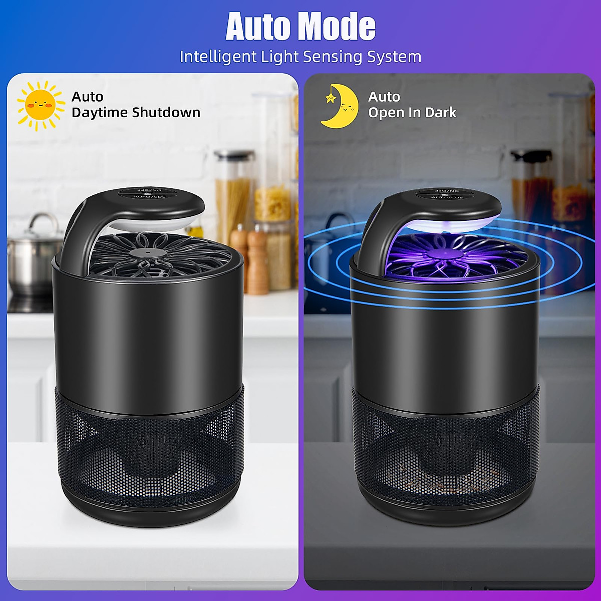 Fly Trap Indoor,Insect Traps Indoor,Automatic Fruit Fly Traps for Indoors Self-Activating Killer for Mosquitos,Gnats,Moths,Fruit Flies for Home,Bug Light Trap Indoor with Suction Bug Light Sticky Glue