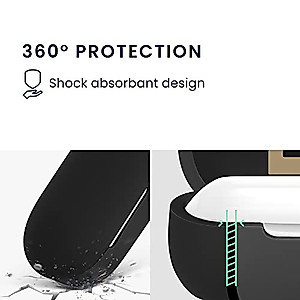 kwmobile Silicone Cover Compatible with OnePlus Buds Z2 - Case Cover Stick-On Skin with Clip - Black