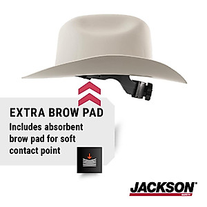 Jackson Western Hard Hat, White, Wide brim (138-19500)