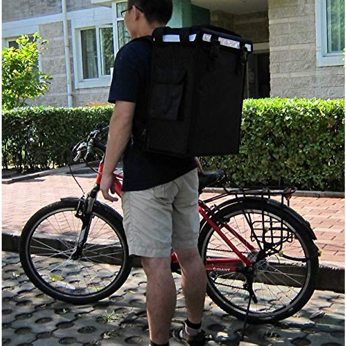 PK-34V: Small Food Delivery Backpack for Hot and Cold 13" L x 9" W x 18" H, Beverage Delivery Carrier, Drinking/Coffee Take Out Delivery Box, Thermal Bags, Top Loading
