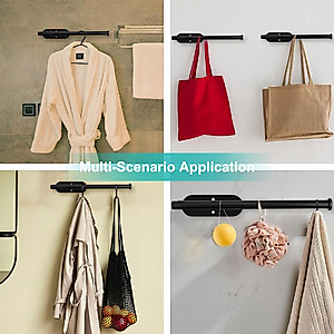 MGahyi Paper Towel Holder Wall Mount, Self Adhesive Or Drilling Under Cabinet Kitchen, 13.2 inch Stainless Steel Paper Towel Roll Rack, Towel Roll Hanger for Bathroom(Rectangle-Black)