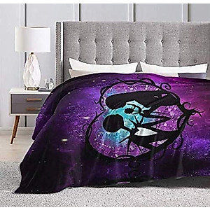 Vanson Nightmare Before Christmas Blanket Valentine's Lovers Decor Luxury Royal Plush Blanket, Soft Blanket Throw 80x60 inch, Purple