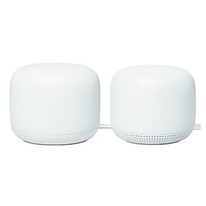 Google Nest Wifi - AC2200 (2nd Generation) Router and Add On Access Point Mesh Wi-Fi System (2-Pack, Snow) (Renewed)