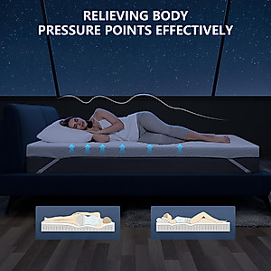 zibroges Memory Foam Mattress Topper - 3 Inch Gel Mattress Pad for Pressure Relief, Premium Soft Cooling Sleep Bed Topper, Non-Slip Design with Removable & Washable Cover, CertiPUR-US Certified, Twin