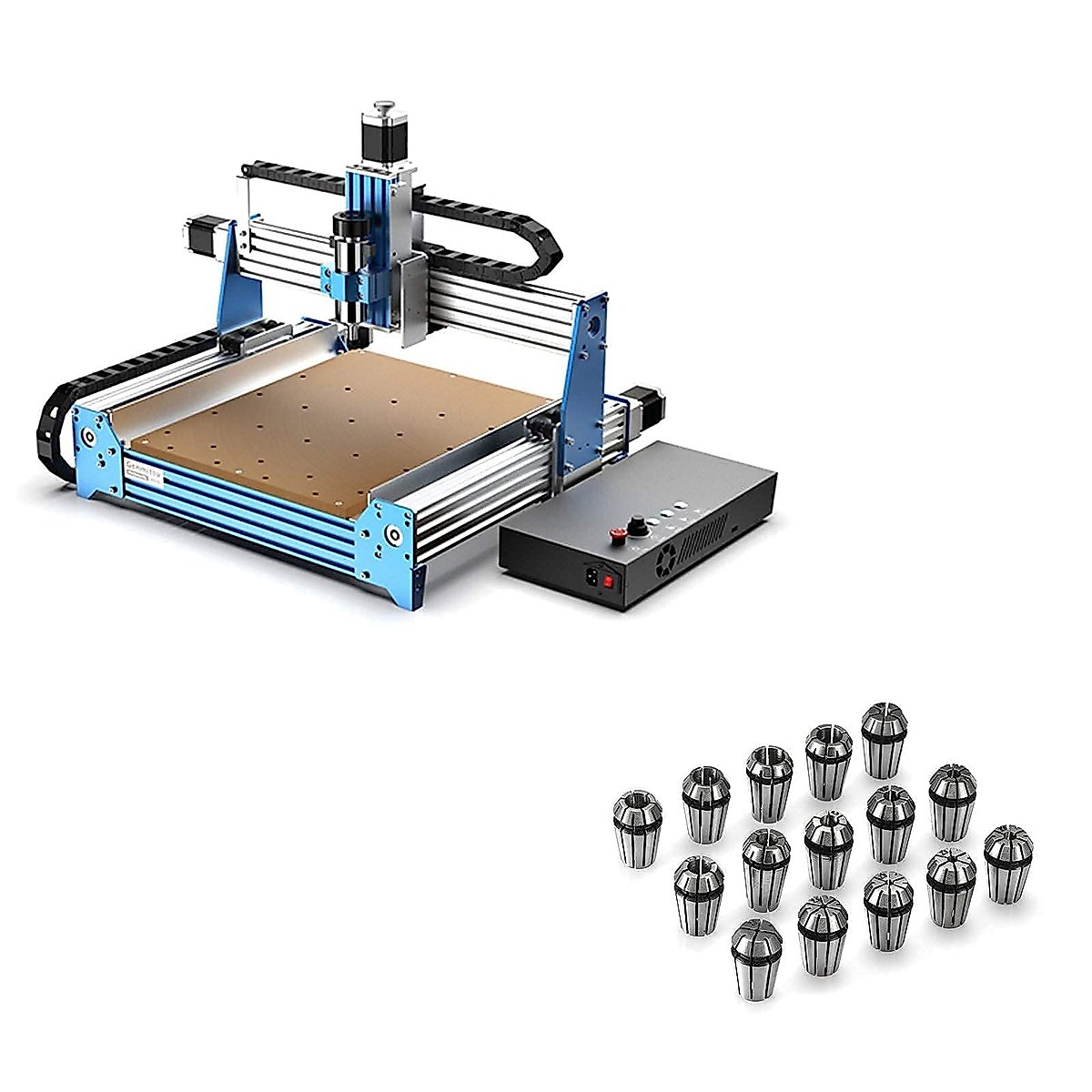Genmitsu CNC Router Machine PROVerXL 4030 with GRBL Control + 15PCS ER11 Precision Spring Collet Set (1.0mm-7.0mm & 1/4", 1/8")