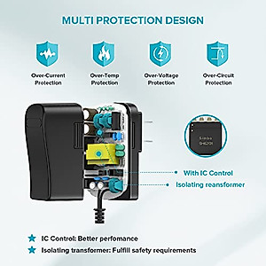 ZOZO 10W 5V 2A Switching AC/DC Power Adapter Replacement 5Volt 2Amp Power Supply Cord Charger Multi Tips for Tablet Webcam Router Toys Recorder TV Box USB Hub Bluetooth Speaker and More DC 5V Devices