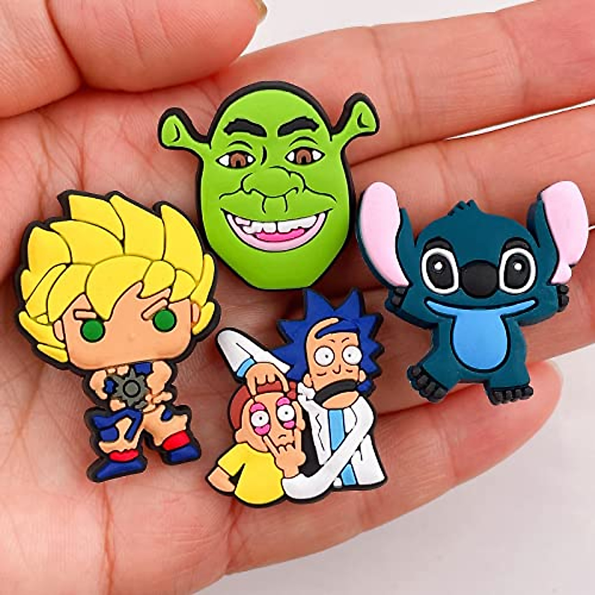 100 Pack Random Cartoon Anime Croc Charms Bulk Pins for Crock Boys Girls, Cute Cartoon Kids Toddler Croc Charms Bracelet Accessories for Wristband Decoration.